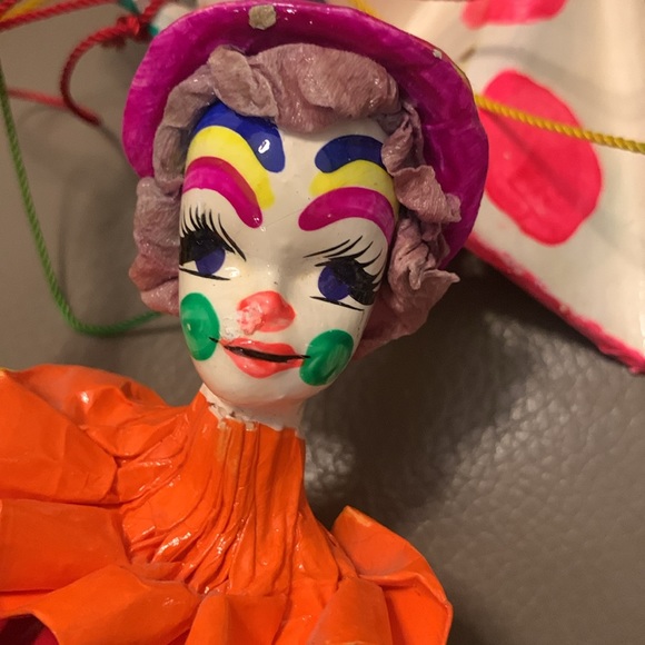 Vintage | Art | 7s Handmade Papier Mache Clown And Parachute | Poshmark